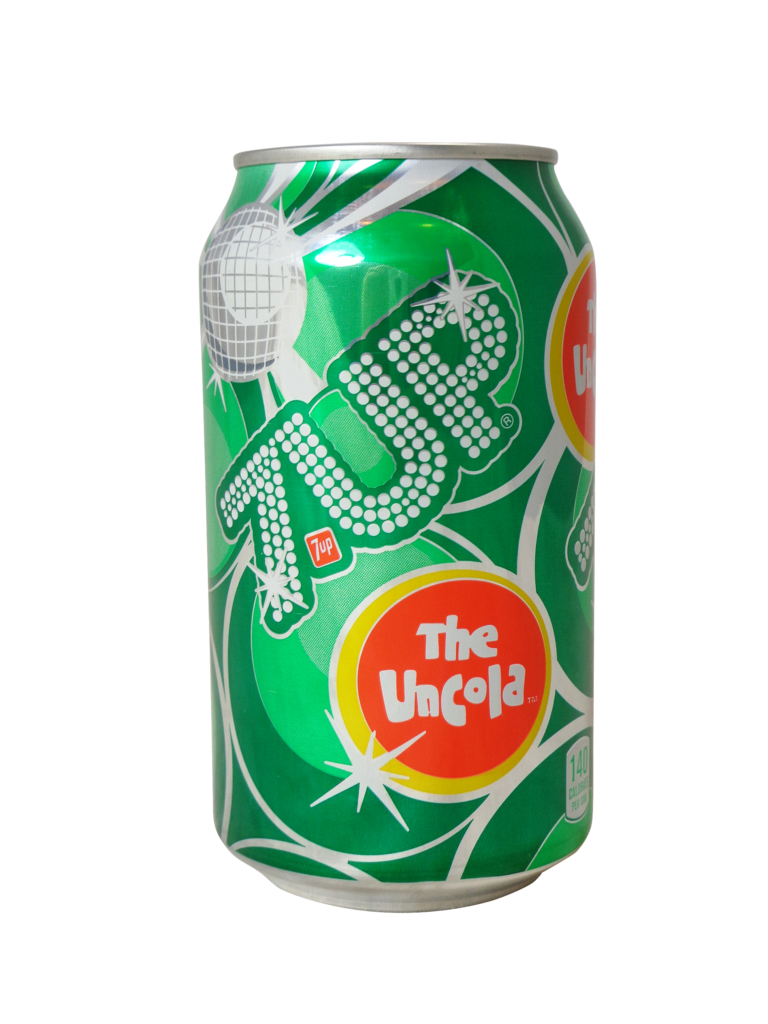 12oz 7 Up "Celebrate the Decades" 1970s Collector can - Soda Emporium